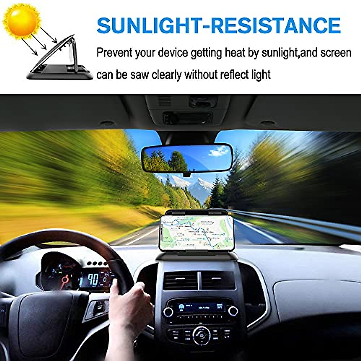 Showvigor Silicone Car Dashboard Phone Holder, Non Slip Phone Pad for Car for Various Dashboards,Slip Free Desk Phone Stand for Car, Compatible with iPhone14 Samsung Android Smartphones GPS Devices