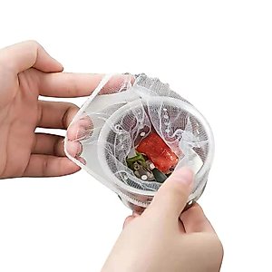 Kitchen Sink Strainer Trash Bag,100 PCS Drain Nets for Sink, Sink Strainer Filter Mesh Bag, Kitchen Sink Trash Mesh Bag, Disposable Anti-Clogging Elastic Filter Bags, Fits Most Sizes of Sink Strainer