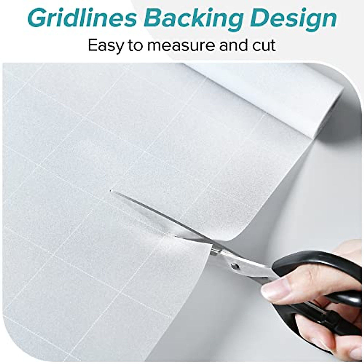 DOWELL Privacy Window Film, Frosted Glass Window Film for Bathroom, Static Cling Non Adhesive Window Clings, Opaque Door Shower Covering, UV Blocking Window Sticker for Home Office, 17.5 x 78.7 inches