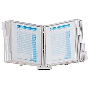 DURABLE Desktop Reference System, 10 Double-Sided Panels, Letter-Size, Gray, SHERPA Design (554210)
