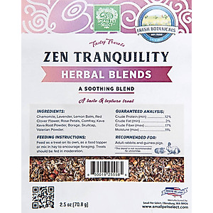 Small Pet Select - Zen Tranquility Herbal Blend, a Natural Herbal Treat for Rabbits and Guinea Pigs, 2.5oz