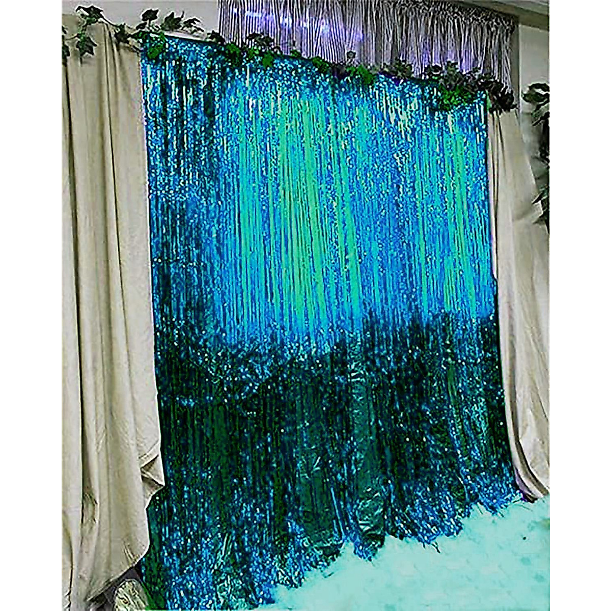 Dr Cat in The Hat Birthday Party Decorations/Thing 1 Thing 2 Party Decorations Dr. Baby Shower Decorations/Nurse Graduation Deorations/Blue Red Fringe Foil Curtains 4pcs