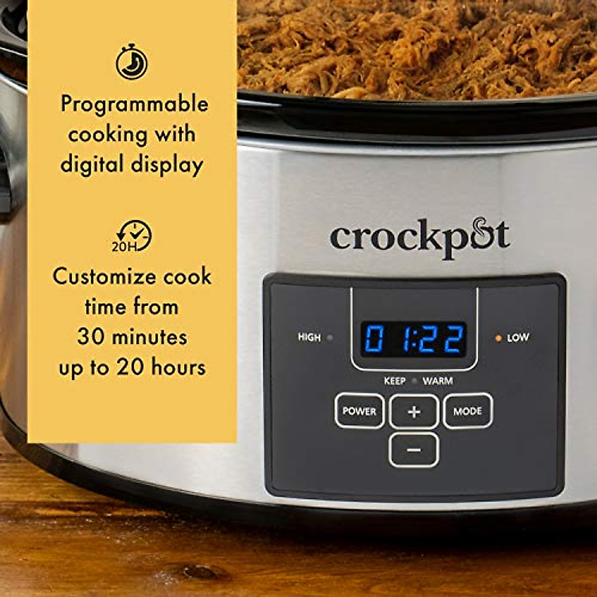 Crock-Pot Choose-a-Crock Digital Countdown Slow Cooker Stainless Steel, 6-Quart