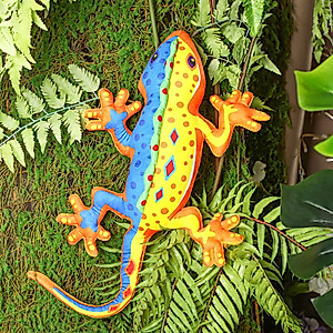 Civaner 22 Inches Realistic Lizard Stuffed Animal Plush Toy with Spots Colorful Gecko Stuffed Animal Sturdy Gecko Plush Reptilian Toy Huggable Birthday Gift for Little Person Teens (Yellow)