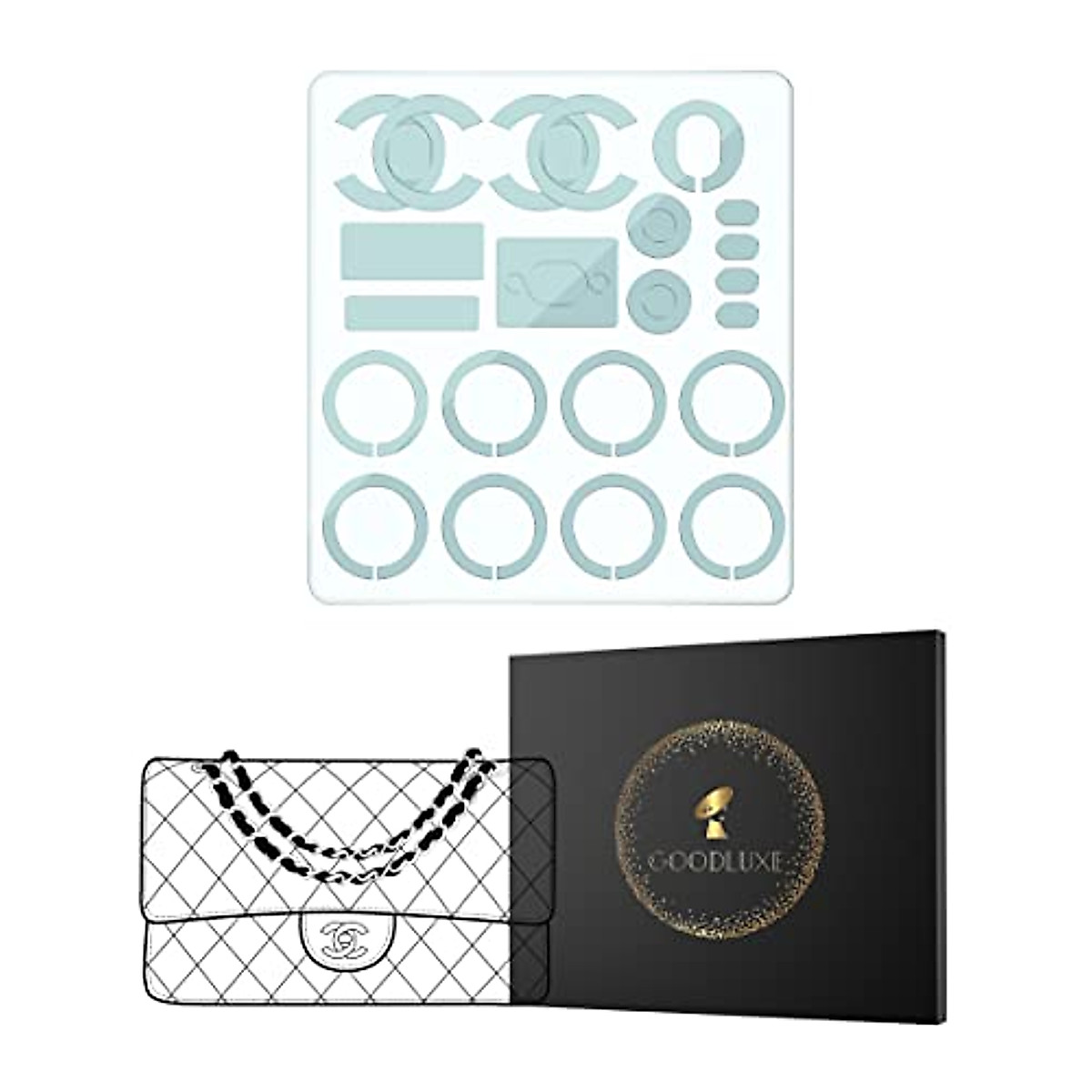 GOODLUXE Hardware Protective film for Classic Flap. Hardware protector for Classic flap Small or Medium Hardware protective sticker for Classic Flap Small or Medium, Clear, (CH-S/M)