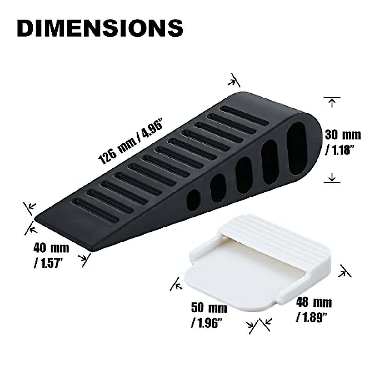 XQDWX Rubber Door Stopper, Anti-silp Soft TPR Sturdy Stackable Door Stop Wadge for Bottom of Heavy Duty Door on Multi Floor Carpet Concrete Tile Wood, Black, 205DS-BL