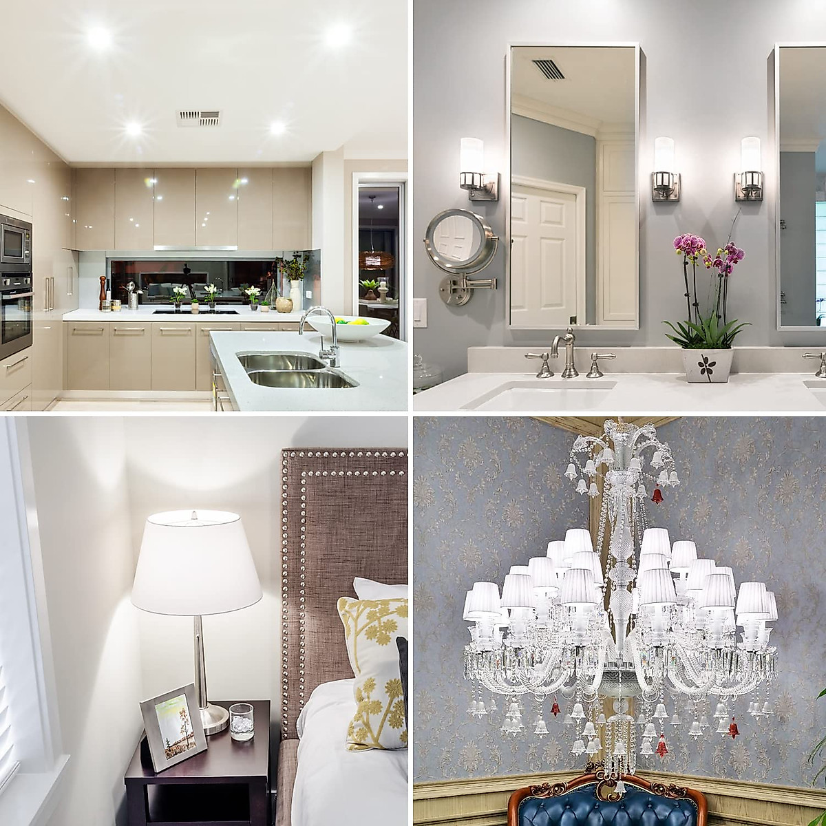 LED Light Bulbs, 100W Equivalent A19 LED Bulbs, 13 Watt Daylight White 5000K, E26 Medium Base LED Bulbs, 1500 Lumens, Non-Dimmable, 24 Packs