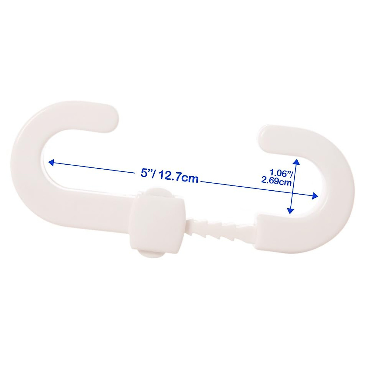 Dreambaby Secure -A-Lock - Child Proof Sliding Safety Locks - Suitable for Mushroom Knobs & D-Shaped Cabinet Door Handles - White - Model ‎L712