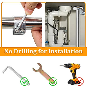 Undermount Sink Brackets, Stainless Steel Adjustable Sink Legs Installation and Repair Kit Support System with Waterproof Gloves for Kitchen, Bathroom(16.1-28.7inches)