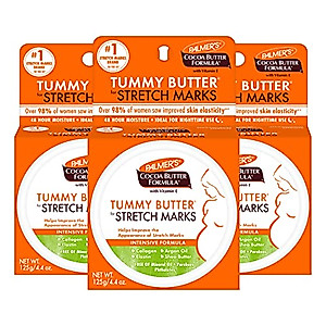 Palmer's Cocoa Butter Formula Tummy Butter Balm for Stretch Marks and Pregnancy Skin Care, 4.4 Ounces (Pack of 3)
