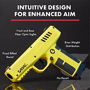 SABRE Home Defense Pepper Projectile Launcher, Large Size with (7) 0.68 Cal. Projectiles - 40% More Stopping Power for Extra Home Protection, 6.89”W x 8.56”H, and Made in USA SABRE Pepper Gel Canister