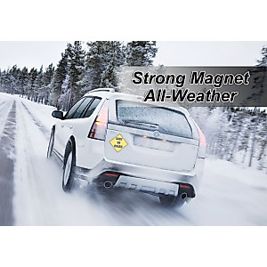 Zento Deals 2 Pack of Baby on Board Reflective Bright Yellow Magnetic Signs for Car - Best Safety Sign Accessories for Cars 5’’ by 5’’