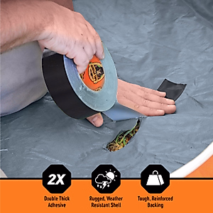 Gorilla Black Duct Tape, 1.88" x 35 yd, Black, (Bulk Pack of 18)