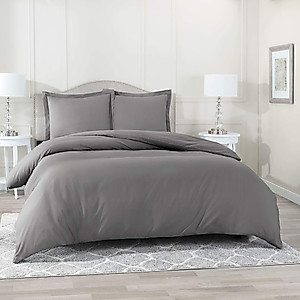 Sheets N More Duvet Cover 1 Piece Set – Ultra Soft Double 800 TC 100 % Egyption Cotton Hotel-Quality – Comforter Cover ,Dark Grey -Full ( 84'' x 86'' )