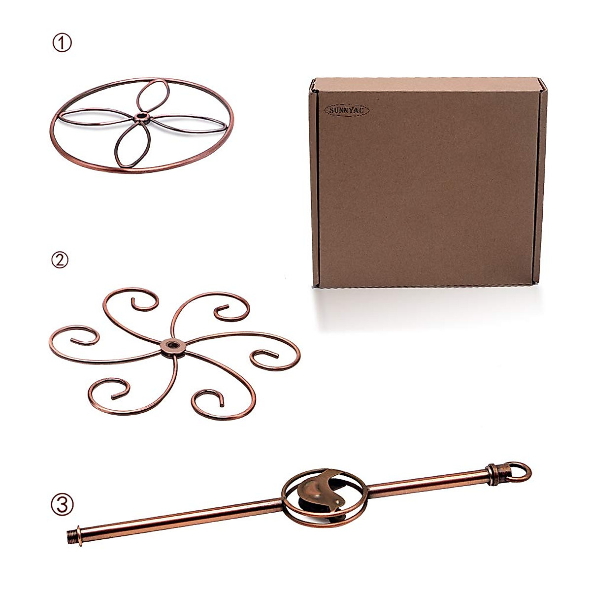 Sunnyac Scrollwork Bronze Wine Glass Rack, Elegant Freestanding Stemware Holder Stand with 6 Hooks, for Home and Bar Storage and Artistic Tabletop Display, Bird-style (Bronze 2)