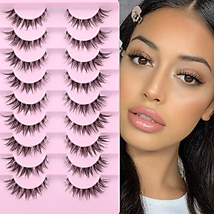 Wispy Lash Clusters 90Pcs Natural Eyelash Clusters Cat Eye Lash Extension Clear Band Cluster Lashes Natural Look Fluffy False Lashes 12MM