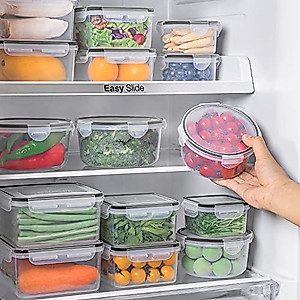 48 PCS Larger Food Storage Containers, 2.7~85 OZ (24 Stackable Plastic Containers and 24 Lids) - 100% Airtight & BPA-Free & Microwave, Dishwasher Safe Food Storage with Chalkboard Labels & Marker……