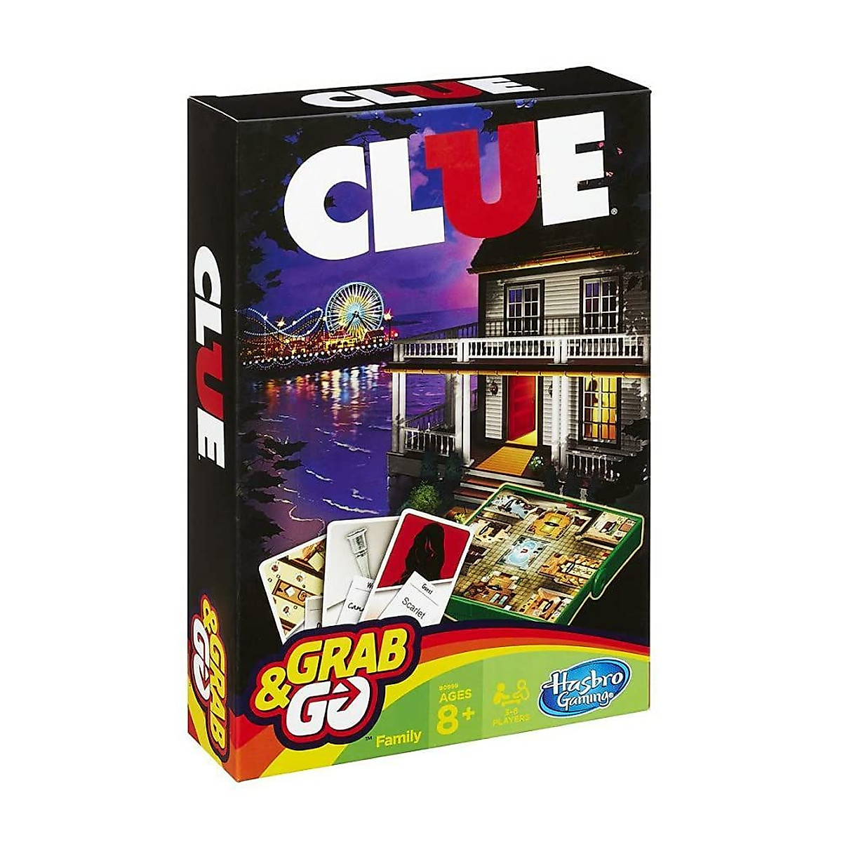 Hasbro Family Grab and Go Variety Pack Bundle: Clue, Monopoly, Connect 4 and Hungry Hungry Hippos Travel Sized Board Games (4 Items)