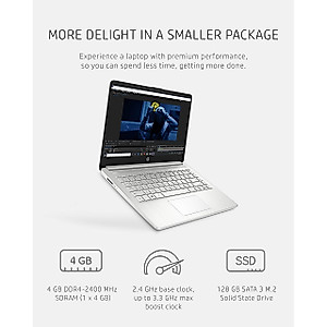 HP 14 Laptop, AMD Athlon Gold 3150U, 4 GB RAM, 128 GB SSD Storage, 14-inch HD Display, Windows 10 in S Mode, Long Battery Life, Webcam with Dual Mics, Thin & Light Design (14-fq0090nr, 2021)