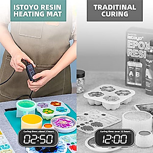 ISTOYO Resin Heating Mat, Resin Molds Heating Pad, Resin Curing Machine, Epoxy Resin Dryer with Time Adjustment Function for Epoxy Molds, Resin Supplies, Silicone Molds
