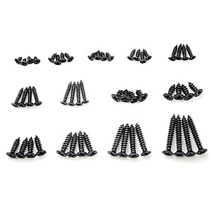 XINGYHENG 650Pcs 13 Kinds M2 M2.3 M3 Black Sunk Head Self Tapping Screw Black Oxide Stainless Flat Cross Recessed Pan Head Screw Assortment Kit