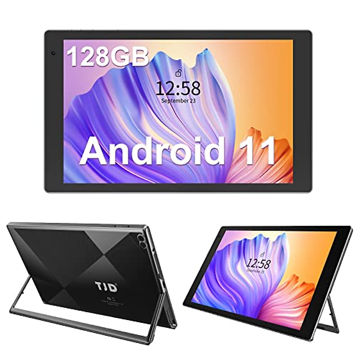 TJD Android 11 Tablet 10.1 Inch Tablets, 128GB ROM 512GB Expandable, Quad-Core Processor Google GMS Tablet, 6000mAh Fast Charge, 8MP Dual Camera, IPS HD Touchscreen WiFi Bluetooth (Black)