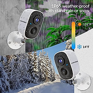 Luovisee Home Security Camera Wireless Outdoor Indoor WiFi with spot Light Night Vision Rechargeable Battery PIR Motion Detection Alert, 2-Way Audio,IP65 Water Proof,Magtnet Bracket