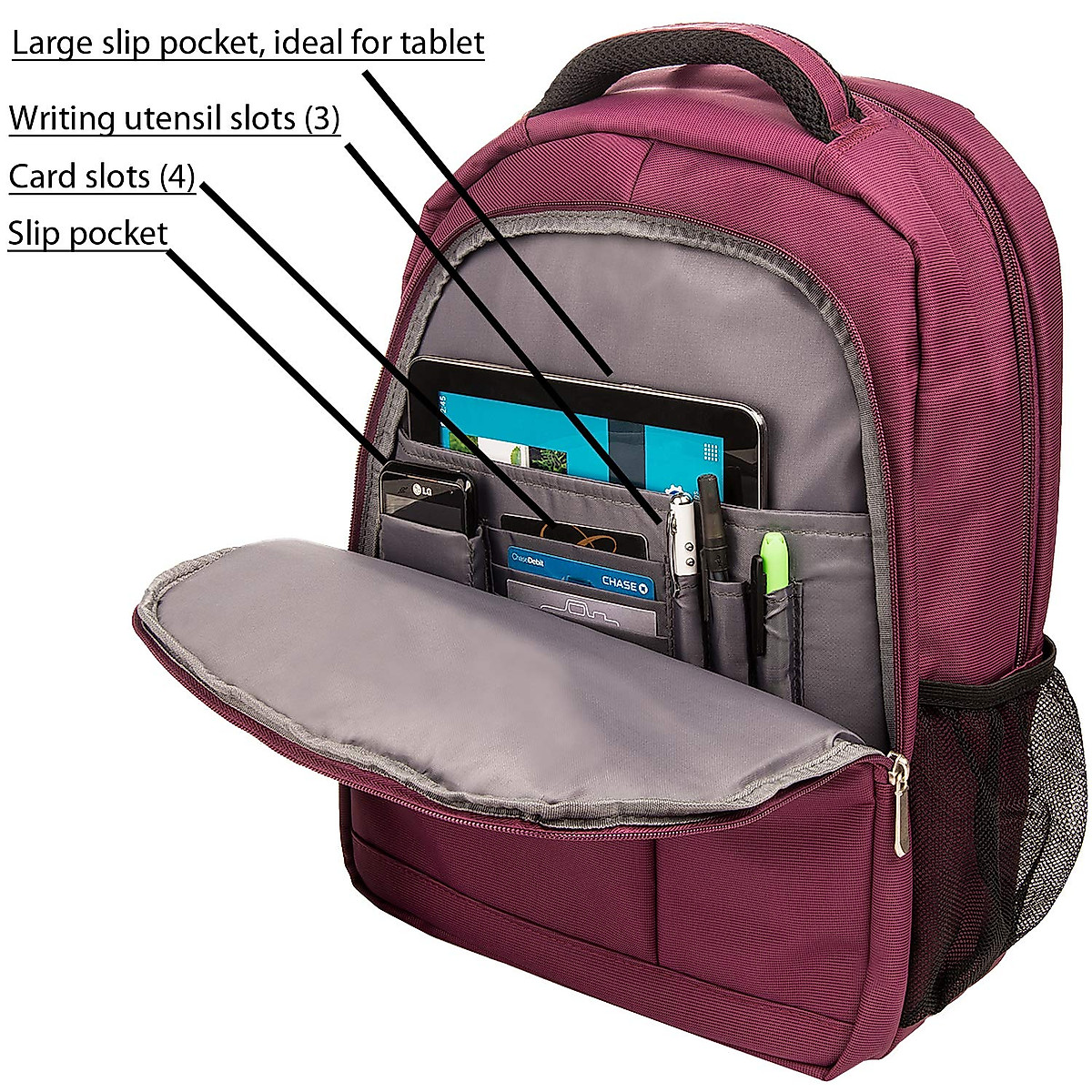 Mouse, USB Hub, Secure Purple Laptop Backpack 15-inch Made for Inspiron, Dell Latitude, Vostro, XPS, Precision, G15 G3 G5 G7