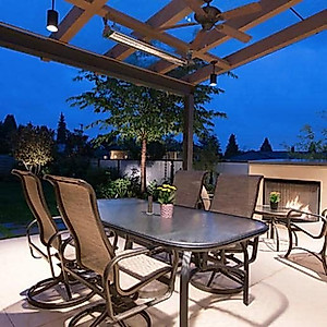 Infratech SL4024BL Slim Line - Single Element 4000 Watt Patio Heater, Voltage: 240, Finish Color: Black