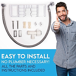 JEP Dual Nozzle Manual Bidet Toilet Seat for Elongated Toilets with Soft Close Seat and Cover | Bidet Seat for Rear & Feminine Cleaning, Easy to Install, Convenient, and Power Free (Elongated Toilet)