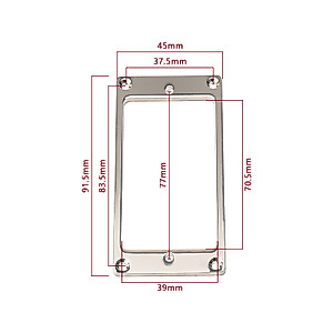 Metal Flat Electric Guitar Humbucker Pickup Ring, Frame Mounting Ring, Bridge Neck Pickups Cover Frame Replacement Part, Pack of 2 (chorme)
