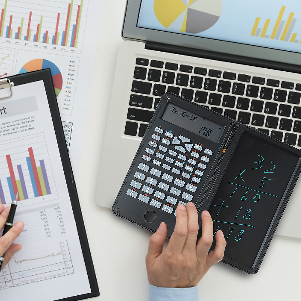 Scientific Calculator for Mini Office Display Examination Accounting Black 6 Inch Handwriting Tablet LCD Handwriting Petite Calligraphy Writing Scientific