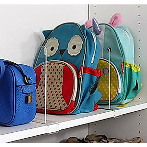 NEXT LEVEL ITEM Acrylic Shelf Dividers, Shelf dividers for Closets with Wooden Shelves, Shelf dividers, Clear Shelf Divider, Shelf dividers for Closet Organization, Closet Shelf Divider– Pack of 4