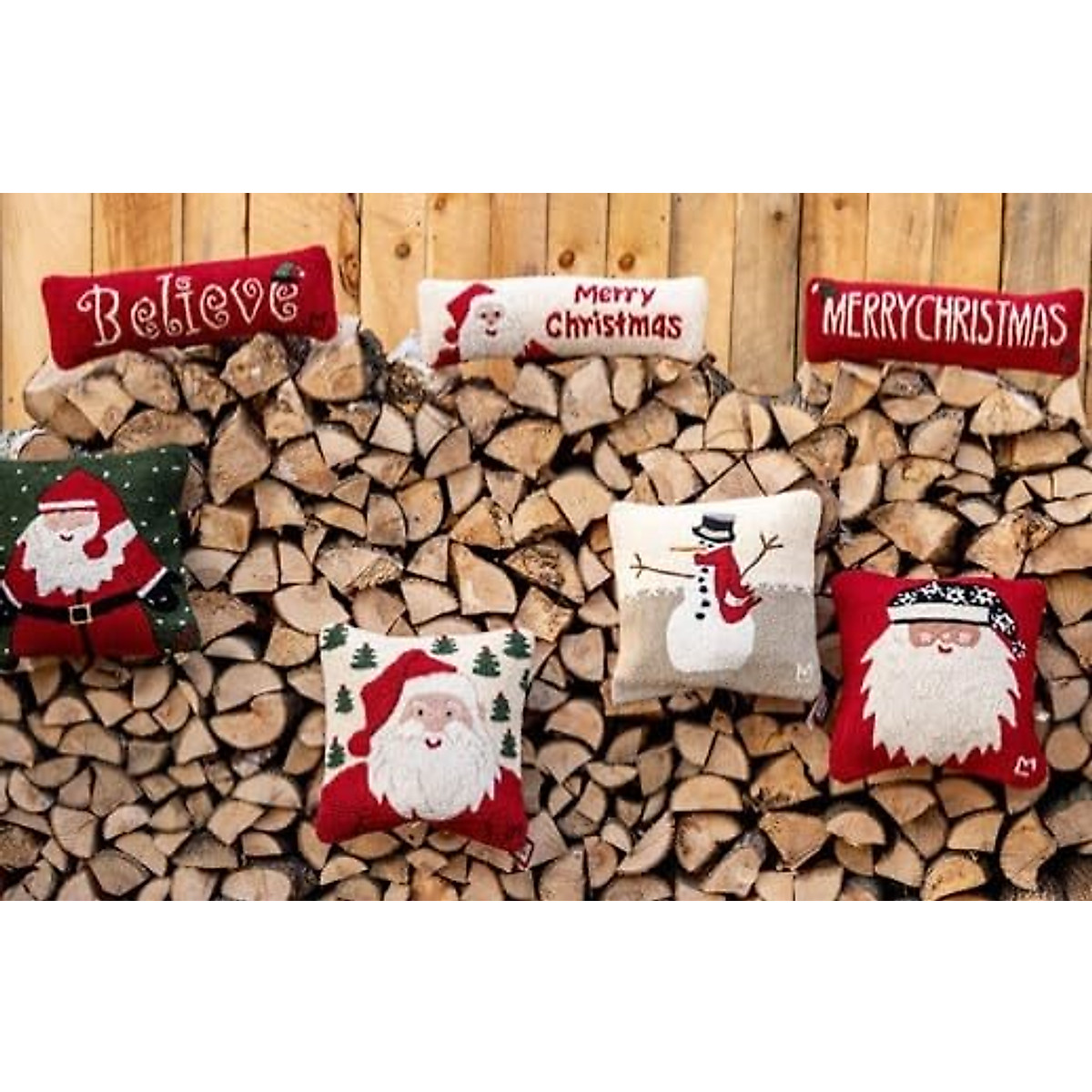 Chandler 4 Corners Artist-Designed Snowman in Stitches Hand-Hooked Wool Decorative Throw Pillow (18” x 18”) Christmas Pillow for Couches & Beds - Low Maintenance-Winter Holiday Square Home Décor