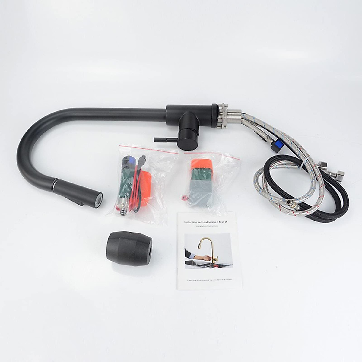 Touchless Kitchen Faucet, Stainless Steel Kitchen Sink Faucet with Pull Down Sprayer,High Arc Smart Motion Sensor Single Handle Kitchen Faucet with 2 Functions Sprayer, Deck Mounte