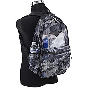 Eastsport Mesh Backpack, Gray Camo/Black