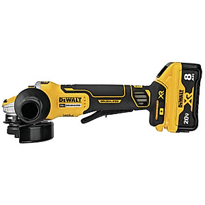 Dewalt DCG415W1R 20V MAX XR Brushless Lithium-Ion 4-1/2 in. - 5 in. Cordless Small Angle Grinder with POWER DETECT Tool Technology Kit (8 Ah) (Renewed)