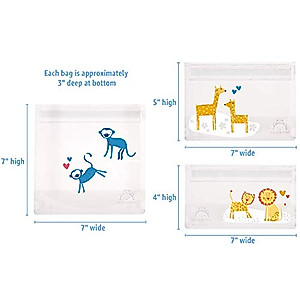 Amazon Brand - Mama Bear Reusable Snack Bags, One Size, 6-pack