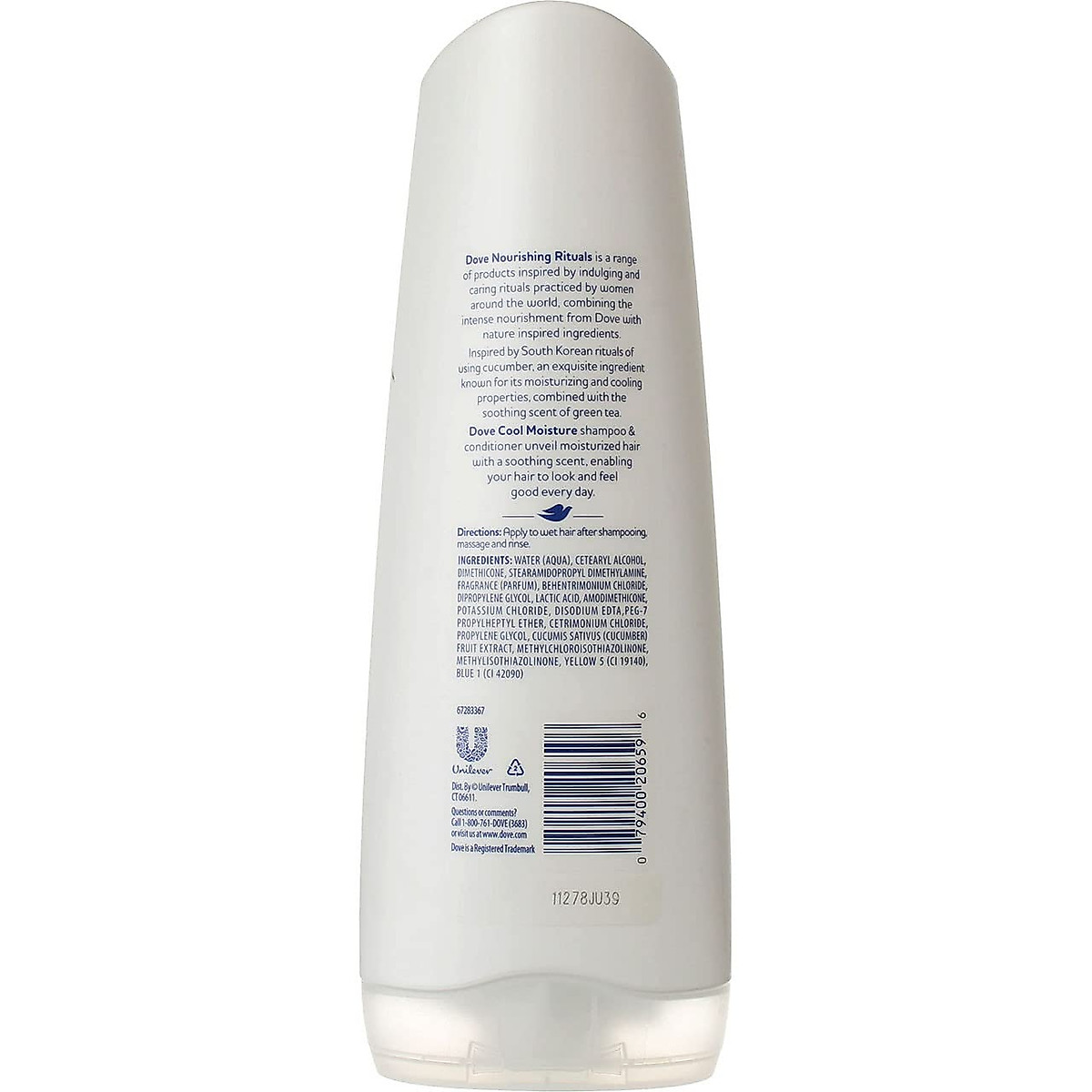 Dove Nourishing Secrets Conditioner, Conditioner, Pack of 1 Cool Moisture 12.0 Fl Oz