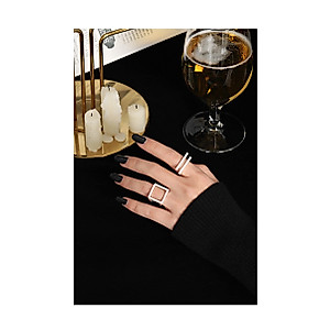 925 Sterling Silver Open Ring, Geometric Double Bar Women'S Jewelry, Wedding Party Silver One Size