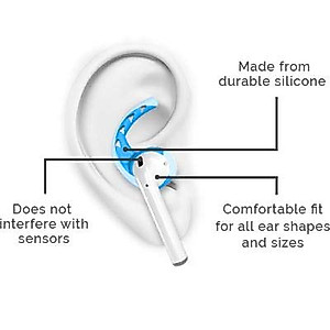 Earhoox 2 Pairs AirPods Ear Hooks and Anti Slip Covers Compatible with Apple AirPods 1 & AirPods 2 or EarPods Headphones/Earbuds