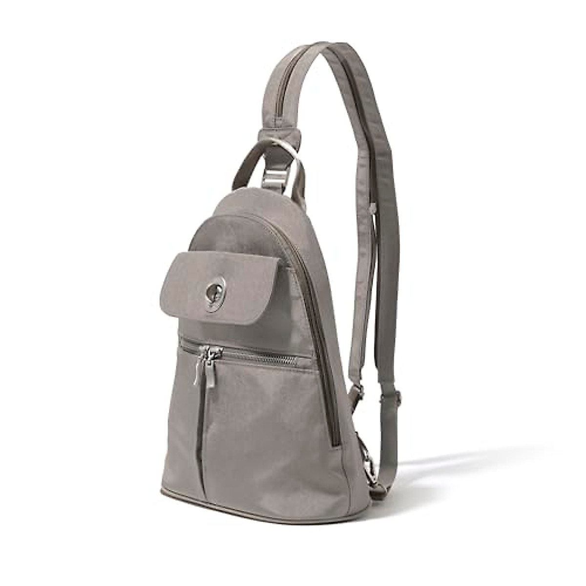Baggallini Naples Convertible Small Daypack Sling Crossbody, Sterling Shimmer