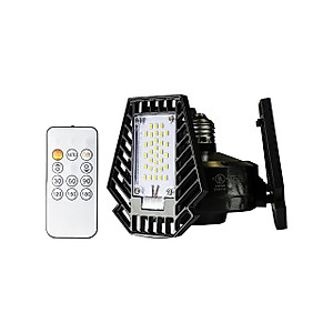 Pinegreen Lighting 3-Panel Garage Light, 65W LED Shop Light with Remote Control, 8000LM 5000K Daylight LED Garage Ceiling Lights Deformable Garage Lighting for Workshop Basement Attic E26 Base
