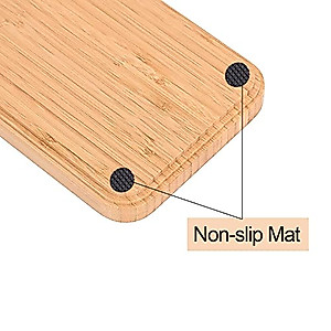 Bamboo Vanity Tray, Bathroom Sink Vanity Trays Bathroom Counter Tray for Organizing and Decor Display Toilet Tank Top Tray Bamboo Tray Table Tray Rack 11.8 x 6 x 0.7 inch