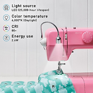 Daylight Naturalight LED Sewing Lamp, White and Silver