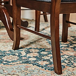 FurnitureR Set of 4 Solid Wood Legs Traditional Style Seat Cushion and Backrest Kitchen Living Room Dining Chair, Grey