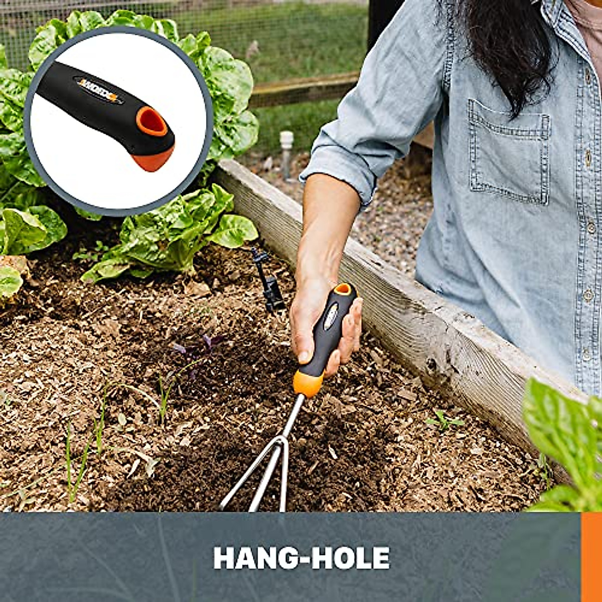 Worx WG003 3-Tine Hand Garden Cultivator