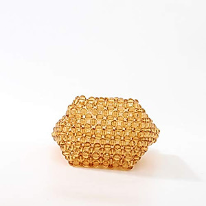 YUSHINY Women Colored Transparent Beaded Acrylic Handbag Handmade Evening Bags for Wedding Party