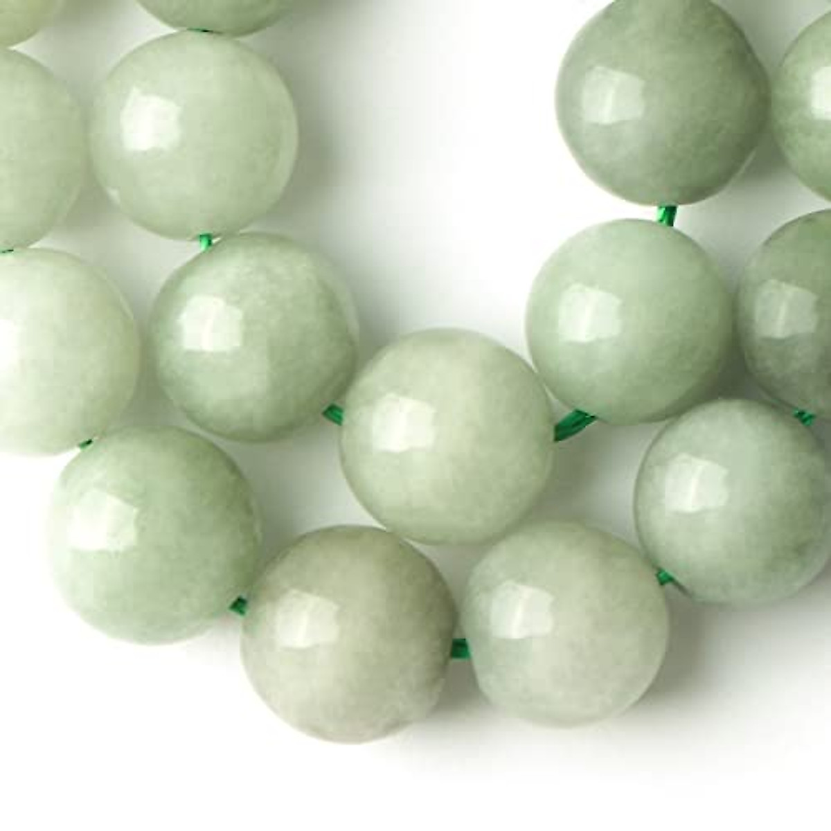 GOMOOBEADS 45 PCS of Natural Burmese Jade Beads for DIY Jewelry - 8MM Round Spacer & Energy Healing Stones, 15.5" Strand of Gemstones for Bracelets & Necklace