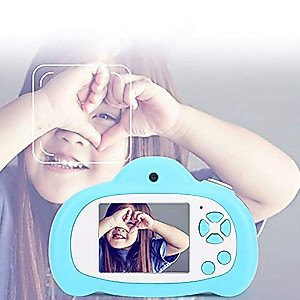 PAKIDS Kids Camera， 2 inch IPS HD Display Screen 1080P Cartoon Kids Camera Children Toy Cameras with Front and Rear Dual Cameras,Mini Camera(Blue) (Color : Blue)